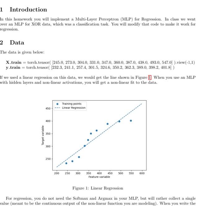 Solved 1 Introduction in this homework you will implement a | Chegg.com