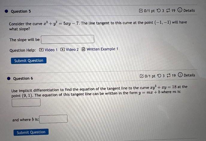 Solved Consider the curve x3+y3=5xy−7. The line tangent to | Chegg.com