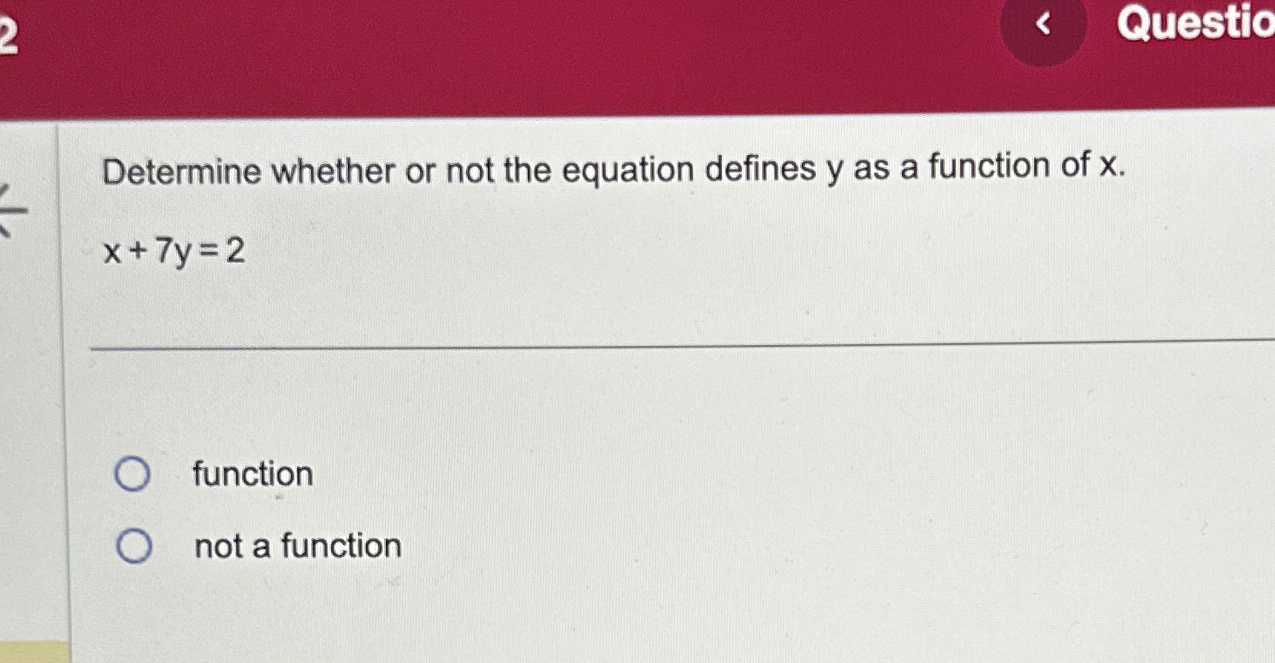 Solved QuestioDetermine whether or not the equation defines | Chegg.com