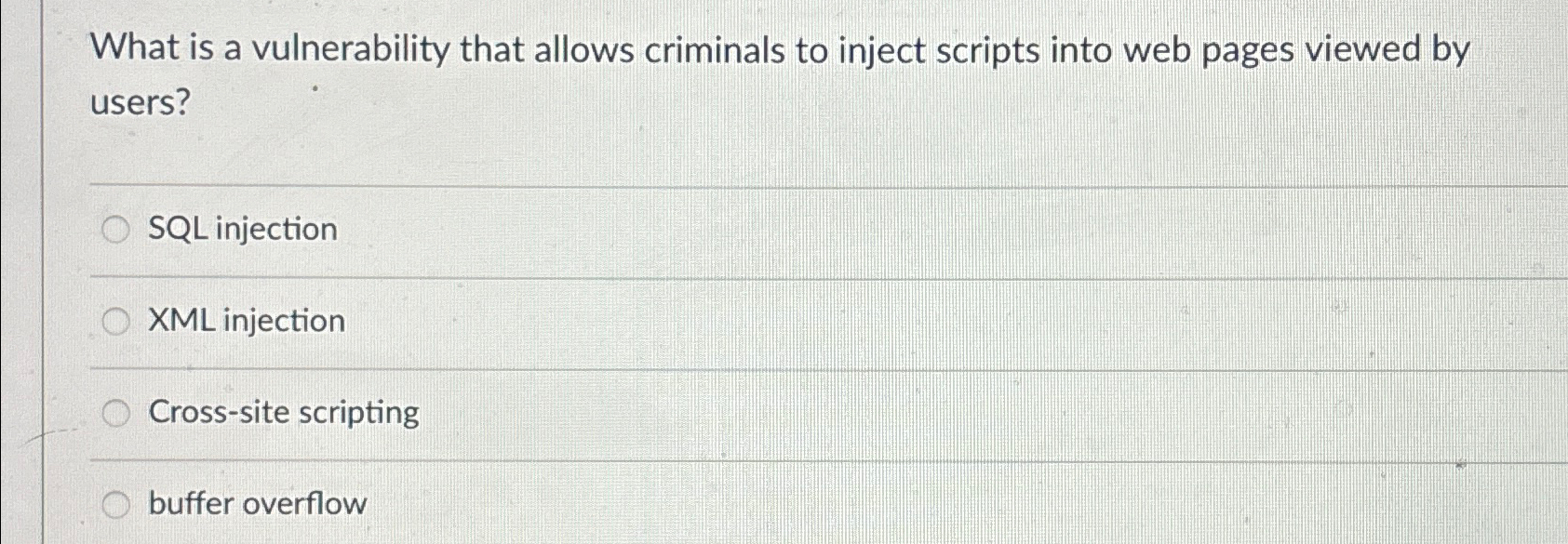 Solved What Is A Vulnerability That Allows Criminals To