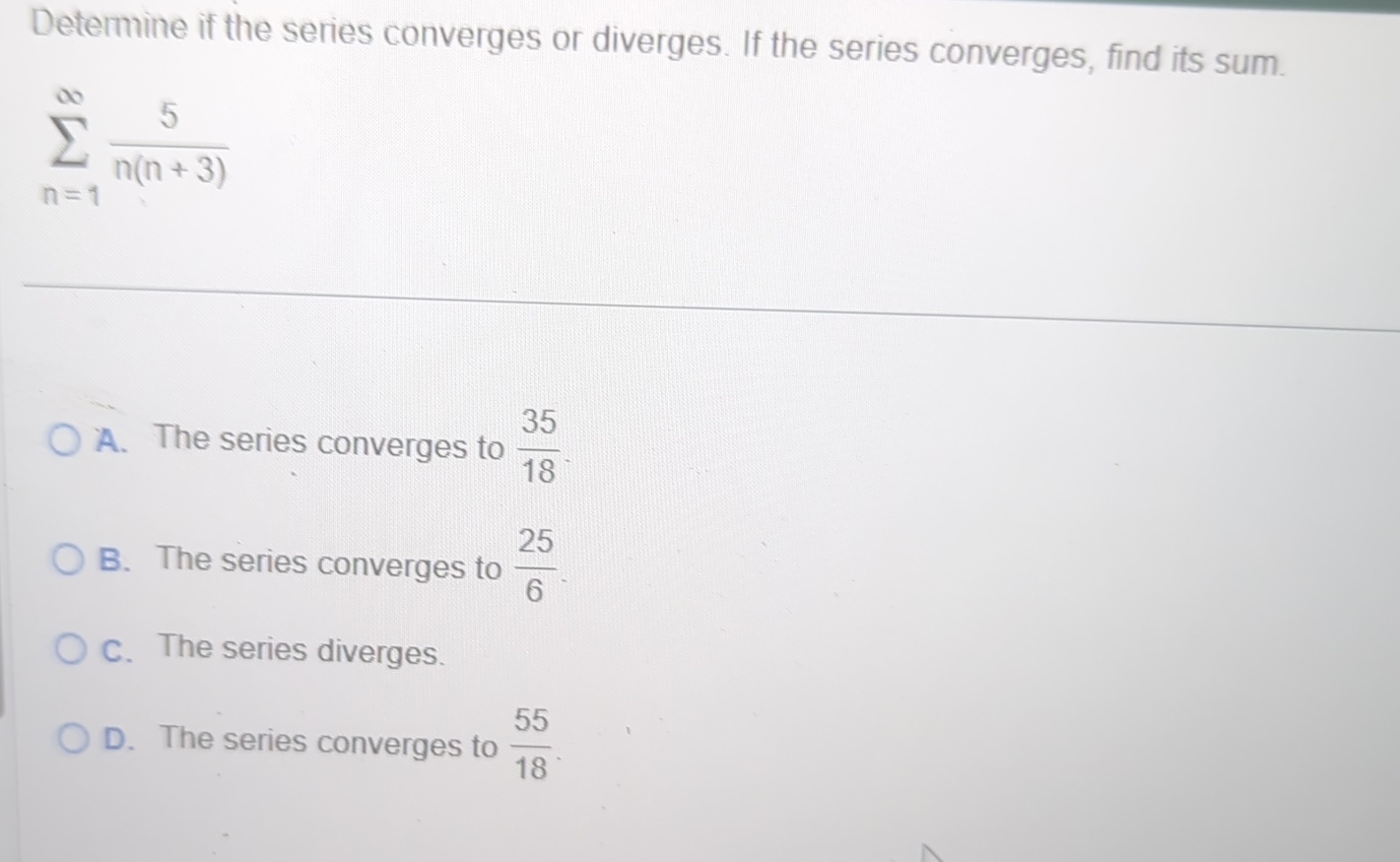 Solved Determine if the series converges or diverges. If the | Chegg.com