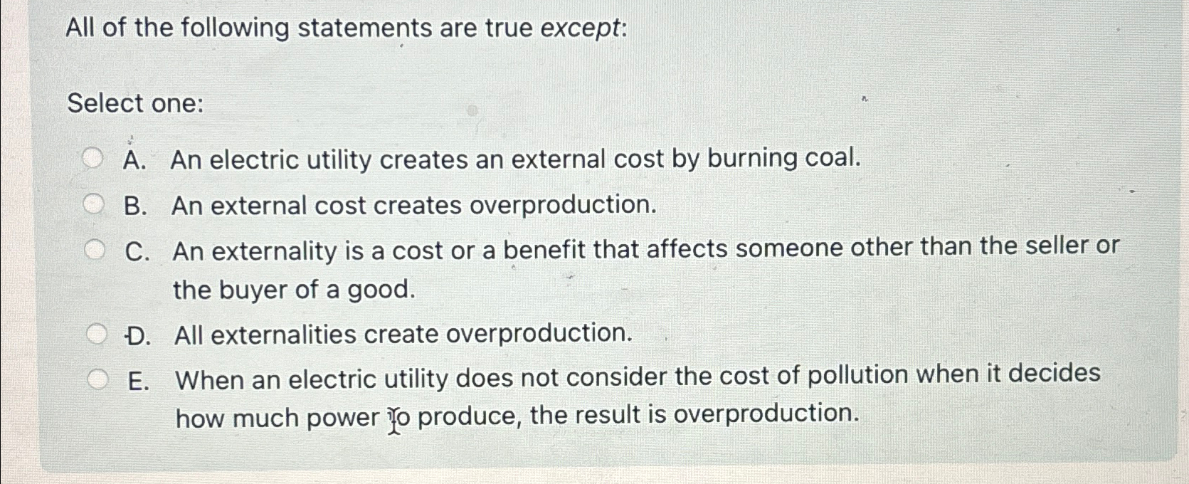 Solved All of the following statements are true | Chegg.com