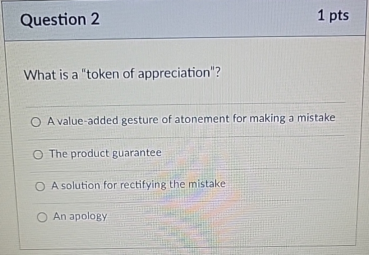 Solved Question 21 ﻿ptsWhat is a "token of appreciation"?A | Chegg.com