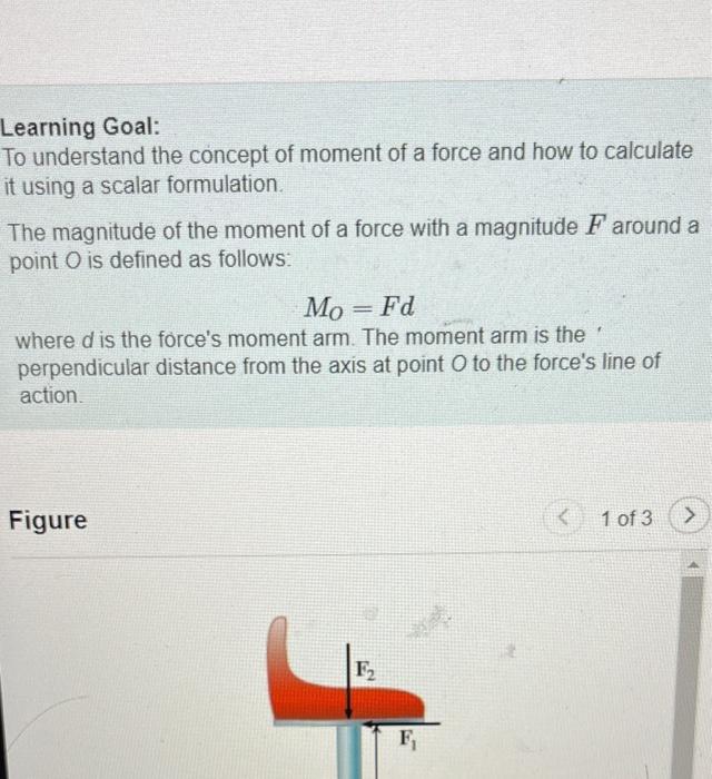 Learning Goal: To understand the concept of moment of | Chegg.com