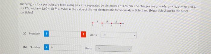 Solved In the figure four particles are fixed along an x | Chegg.com
