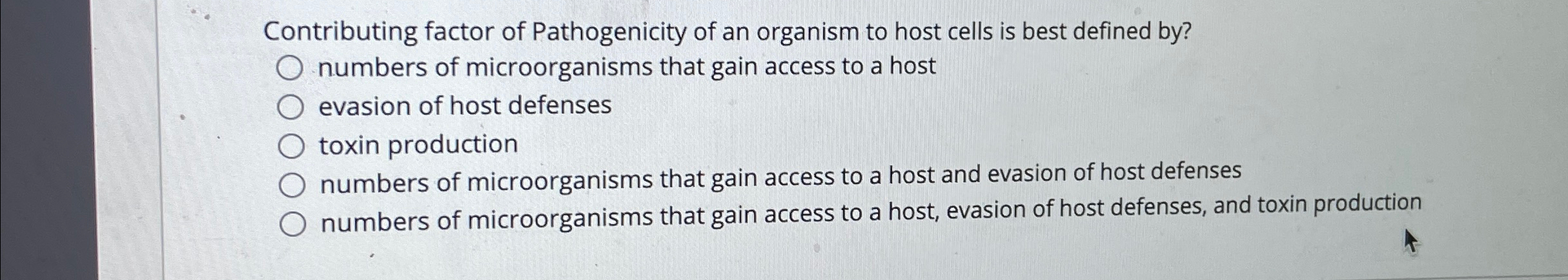 Solved Contributing factor of Pathogenicity of an organism | Chegg.com