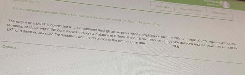 Solved Cakculatos The output of a LVDT is connected to a 5 V | Chegg.com