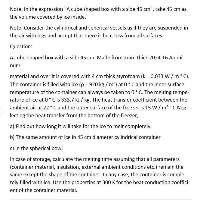 Solved Note: In the expression "A cube shaped box with a | Chegg.com
