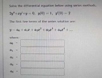 Solved Solve the differential equation below using series | Chegg.com