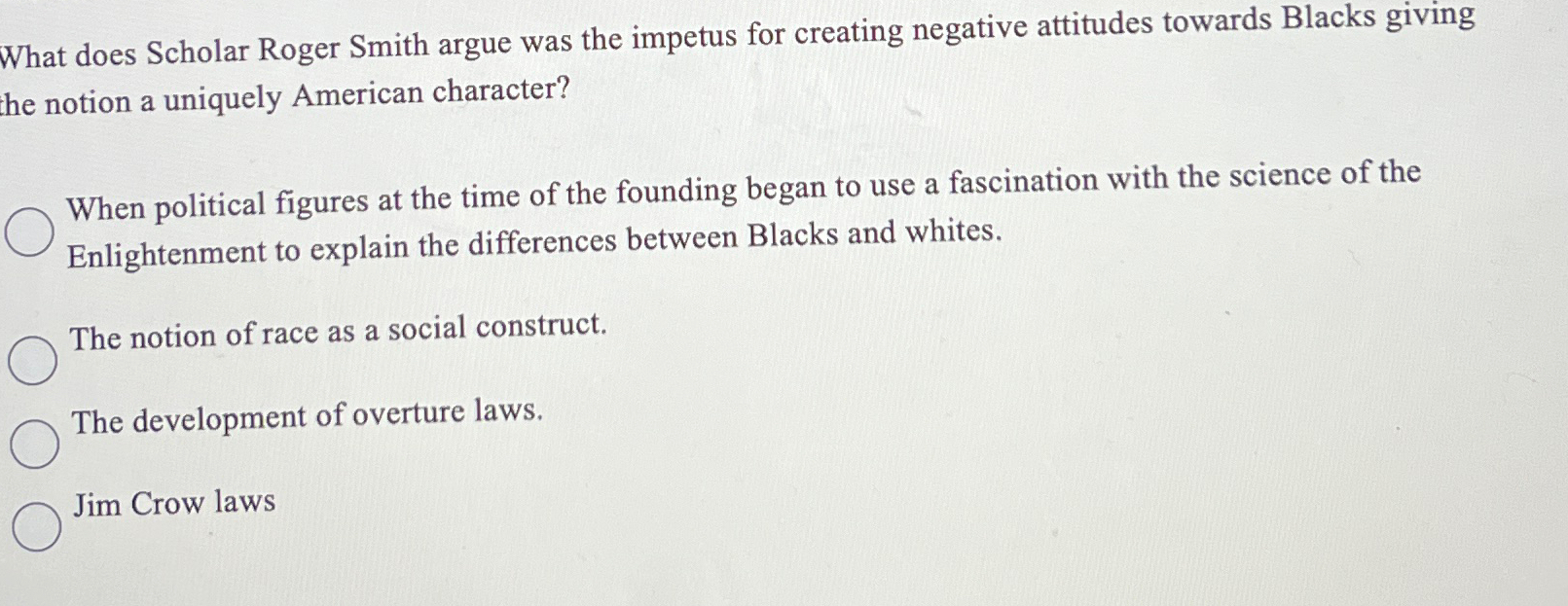 Solved What does Scholar Roger Smith argue was the impetus | Chegg.com