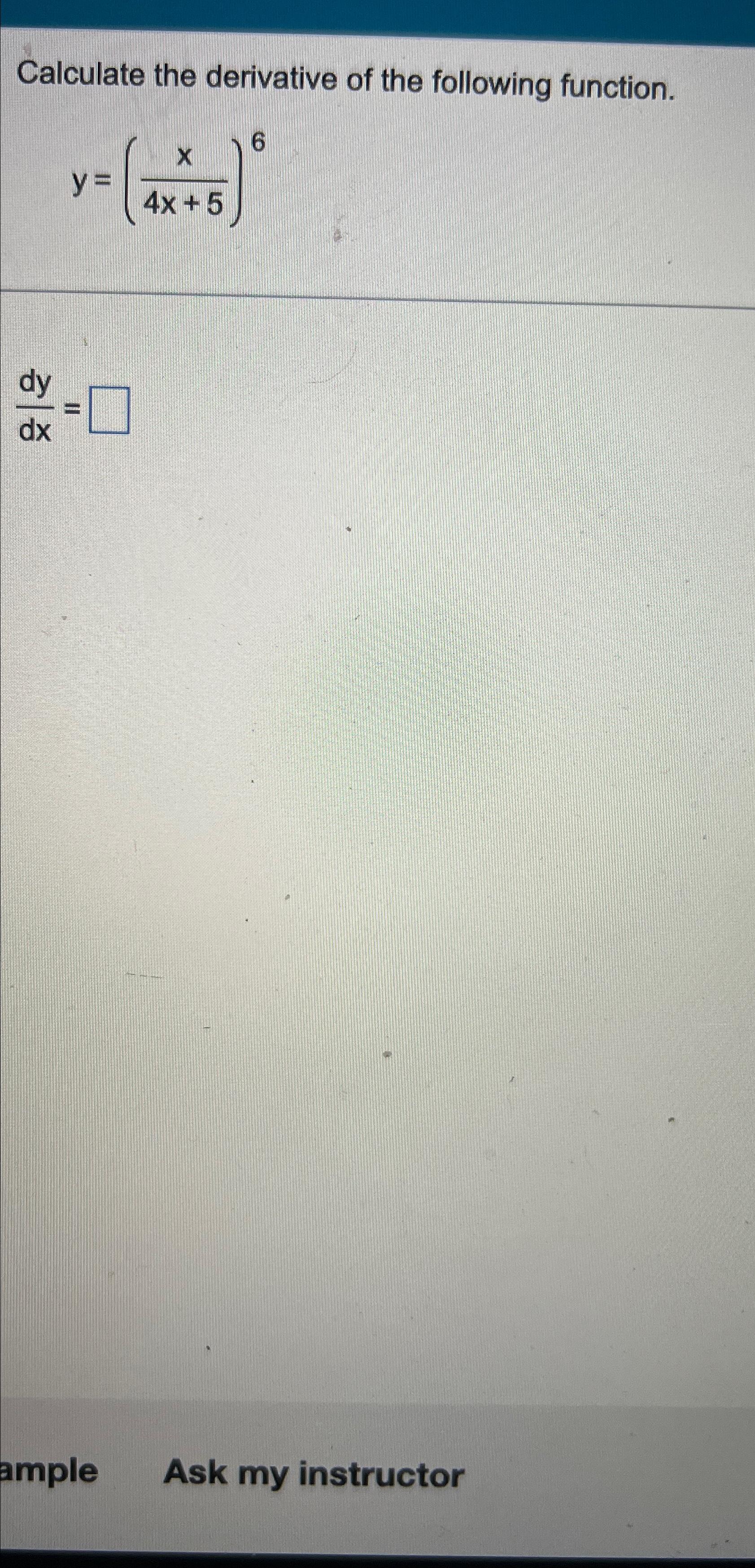 Solved Calculate the derivative of the following | Chegg.com