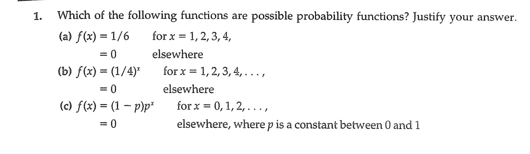 Solved Which of the following functions are possible | Chegg.com