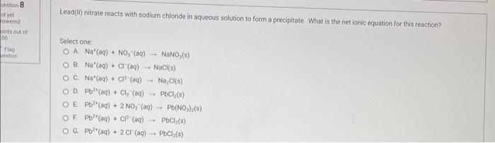 Solved Lead(if) nitrate reacts with sodium chloride in | Chegg.com