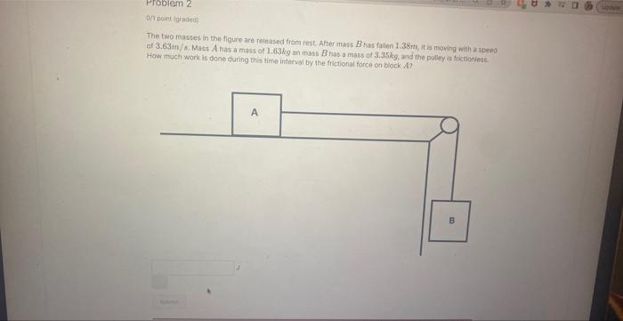 Solved The two masses in the figure are released frana rest | Chegg.com