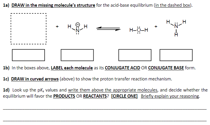Solved 1a) ﻿DRAW in the missing molecule's structure for the | Chegg.com
