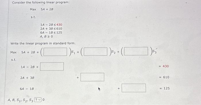Solved Consider the following linear program: Max s.t. | Chegg.com