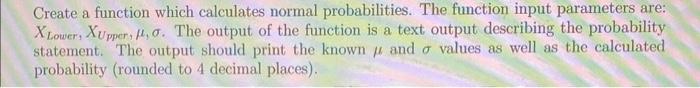 Solved Create a function which calculates normal | Chegg.com