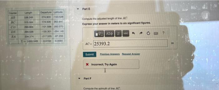 Solved Compute the adjusted length of ine AC. Exprest your | Chegg.com