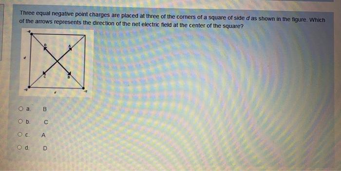 Solved Three equal negative point charges are placed at | Chegg.com