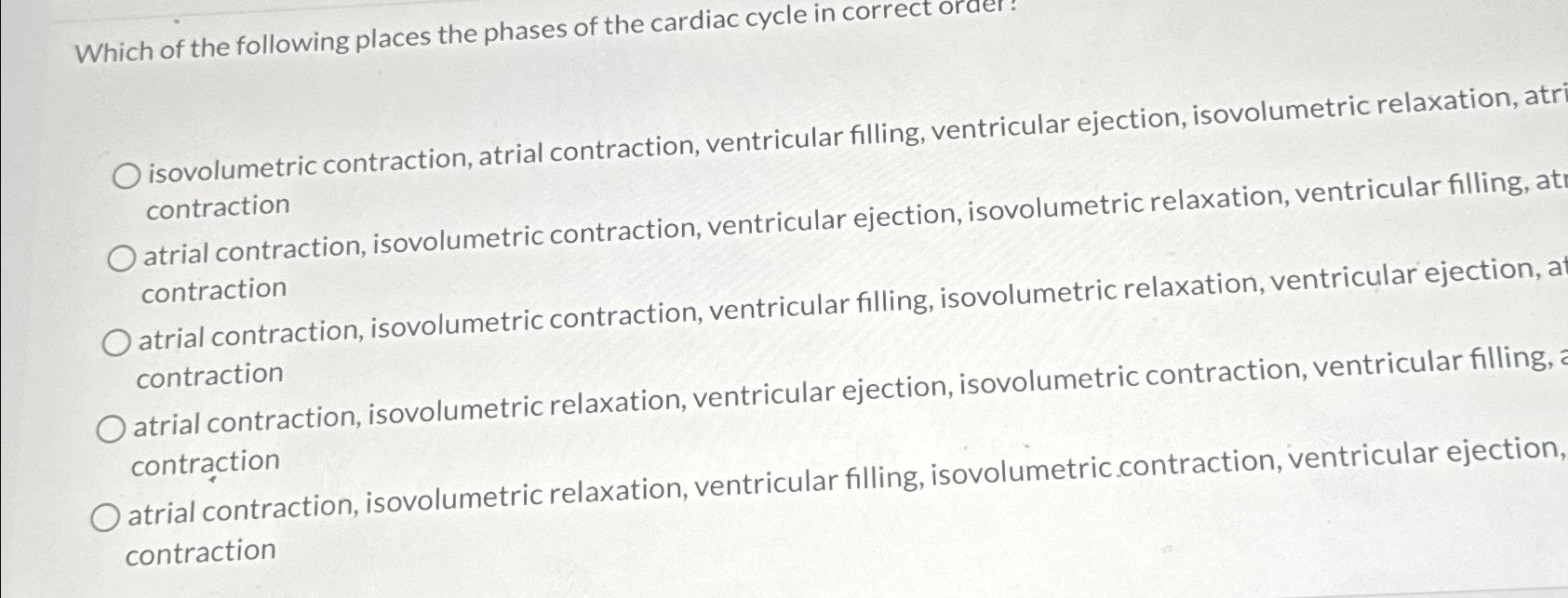 Solved Which of the following places the phases of the | Chegg.com
