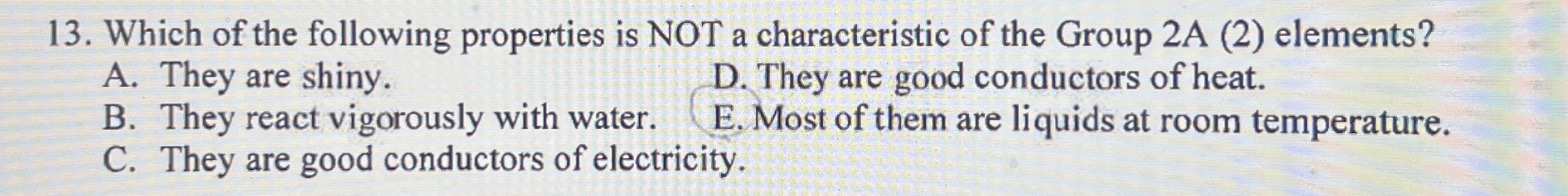 Solved Which of the following properties is NOT a | Chegg.com