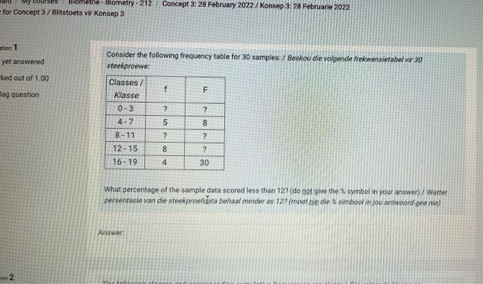 Solved Courses Biometrie Biometry 212 For Concept