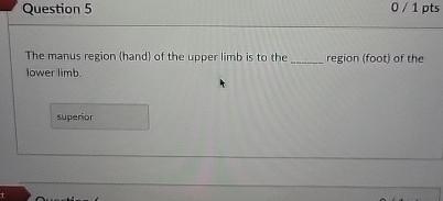 Solved Question 5The manus region (hand) ﻿of the upper limb | Chegg.com