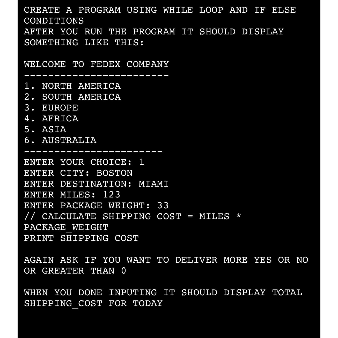 Solved Create A Program Using While Loop And If Else