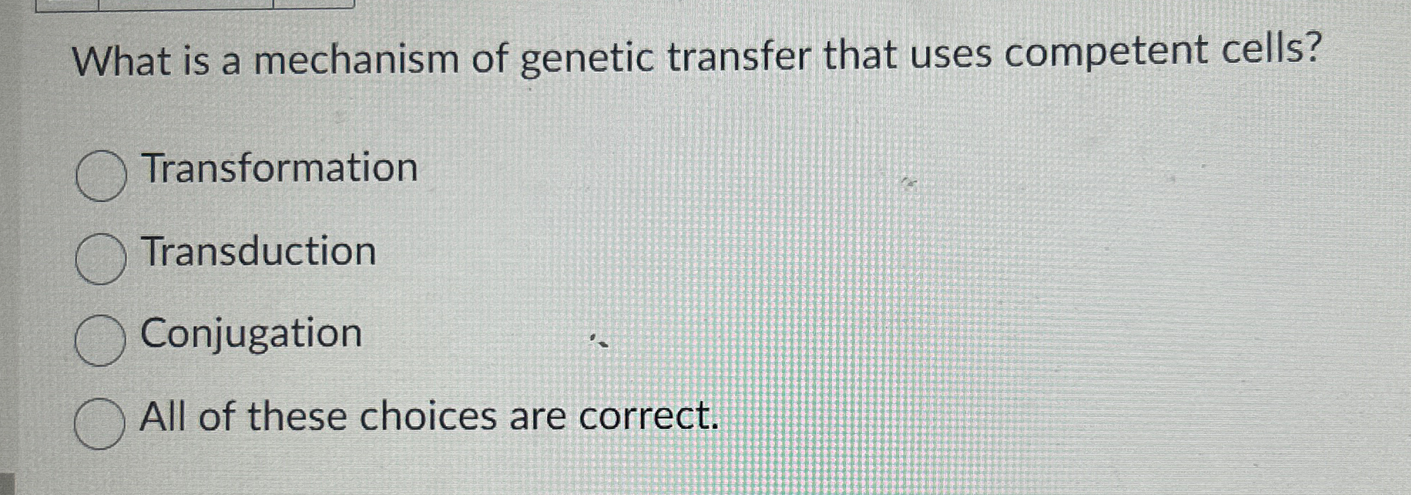 Solved What is a mechanism of genetic transfer that uses | Chegg.com
