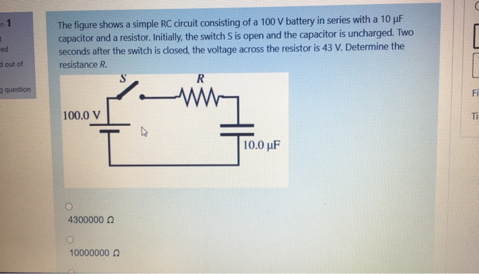 Solved n1 red The figure shows a simple RC circuit | Chegg.com