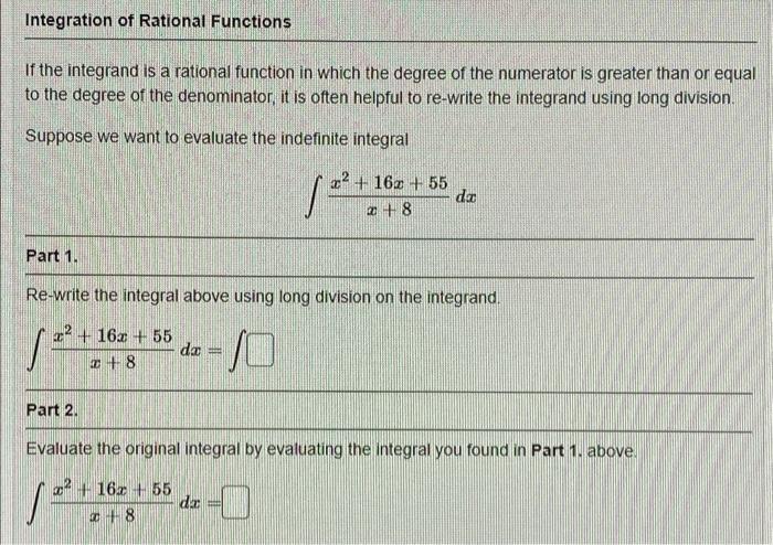 Solved Integration of Rational Functions - Determine Volume | Chegg.com