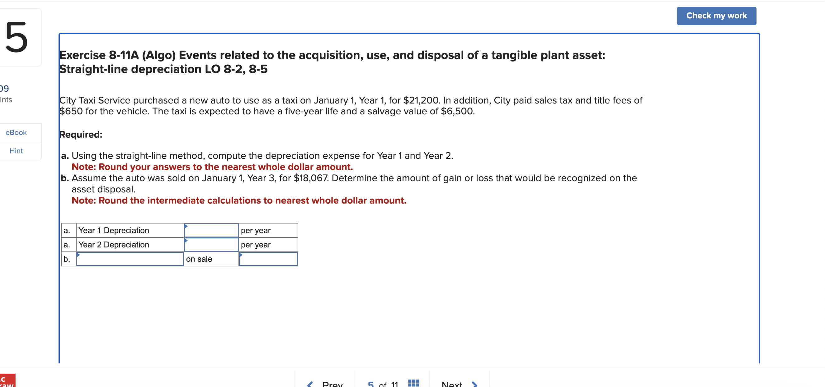 Exercise 8-11A (Algo) ﻿Events related to the | Chegg.com