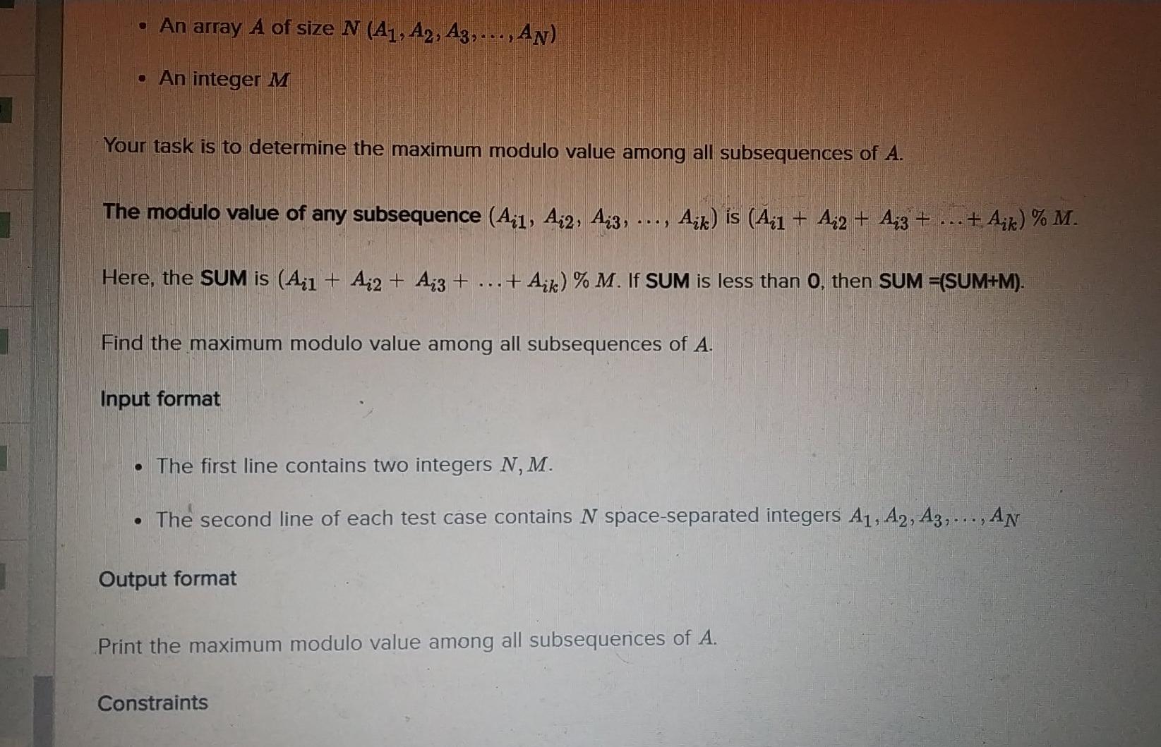 Solved • An array A of size N (A1, A2, A3,..., AN) • An | Chegg.com