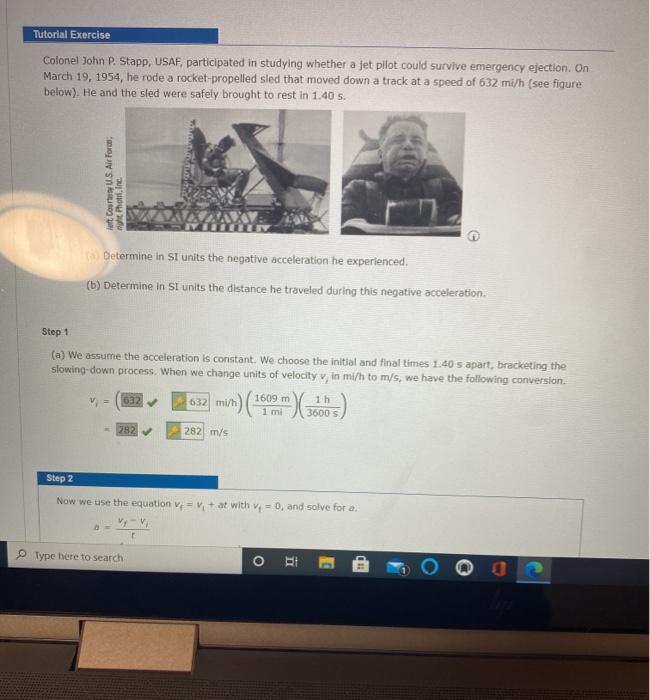 Solved Tutorial Exercise Colonel John P. Stapp, USAF, | Chegg.com