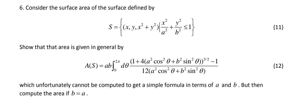 Solved 6. Consider the surface area of the surface defined | Chegg.com