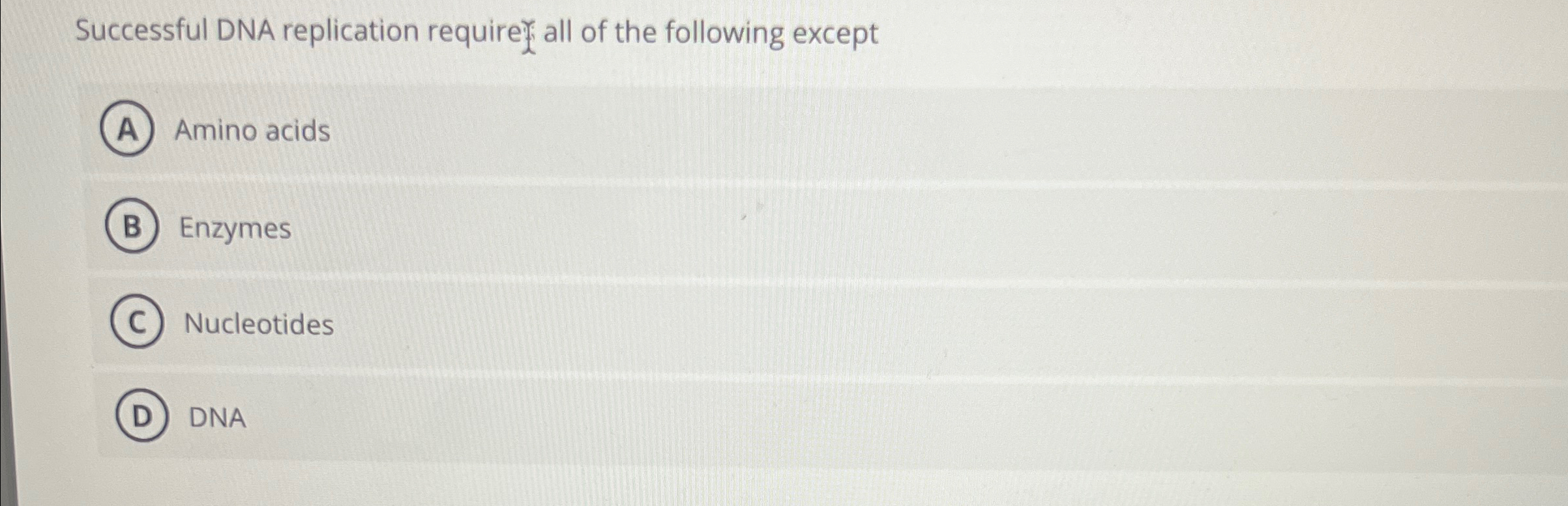 Solved Successful DNA replication require all of the | Chegg.com