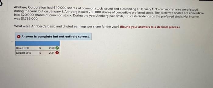 Solved Ahnberg Corporation had 640,000 shares of common | Chegg.com