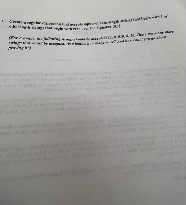 1. Create a regular expression that accepts inputs of | Chegg.com