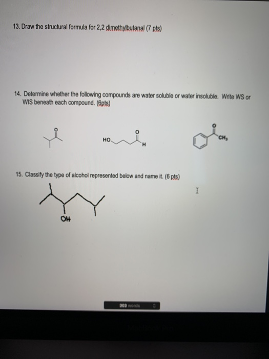 Solved 13. Draw the structural formula for 2,2 | Chegg.com