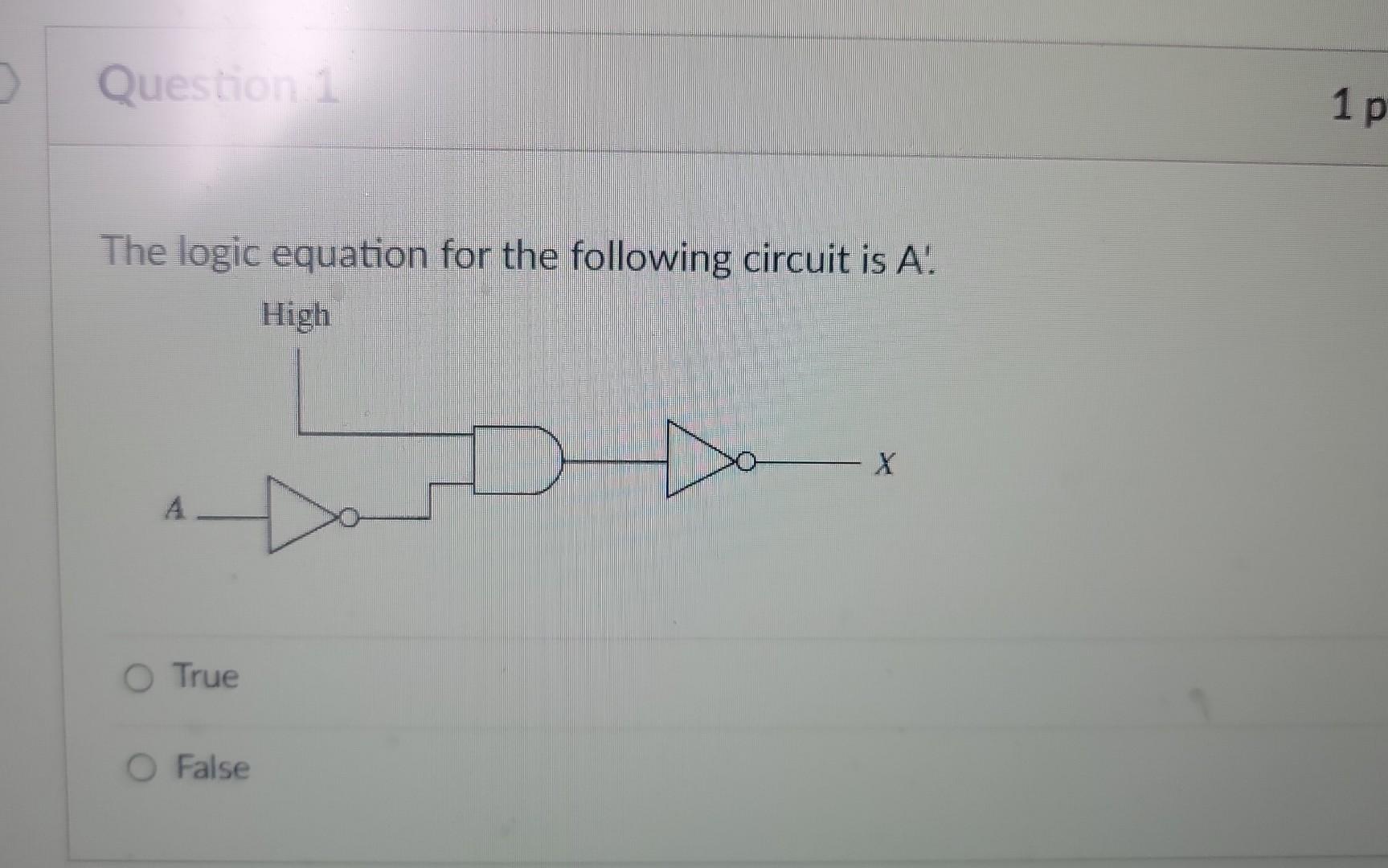 Solved The logic equation for the following circuit is A′. | Chegg.com