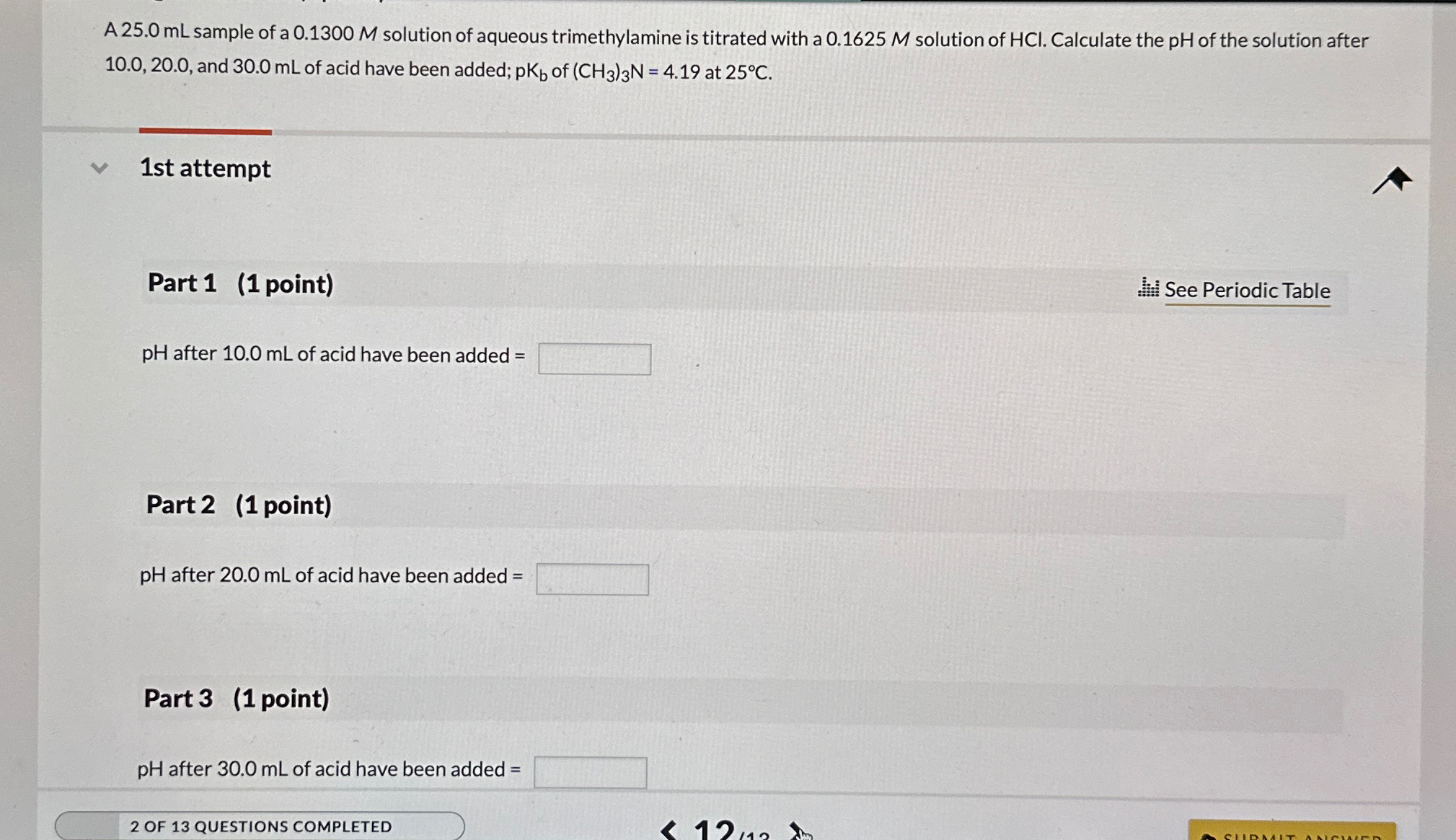 Solved A 25.0mL ﻿sample of a 0.1300M ﻿solution of aqueous | Chegg.com