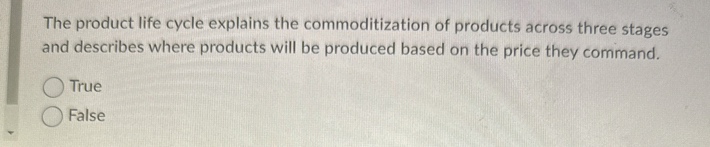 Solved The product life cycle explains the commoditization | Chegg.com