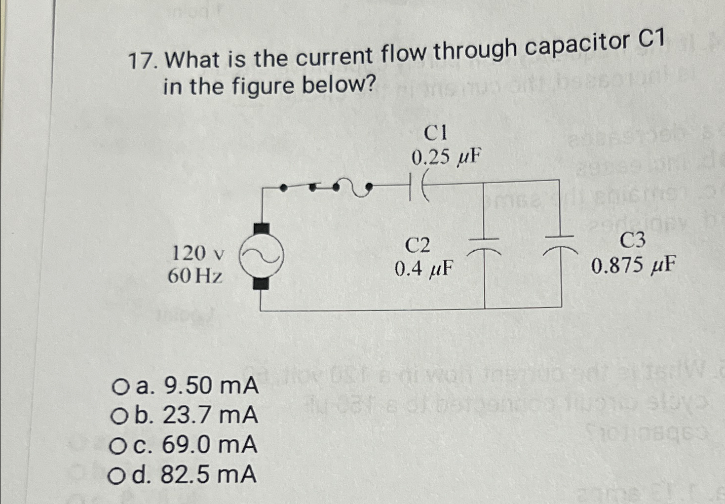 Solved What is the current flow through capacitor C1 ﻿in the | Chegg.com