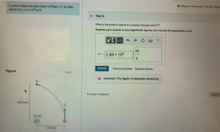 Solved A proton follows the path shown in (Figure 1). Its | Chegg.com