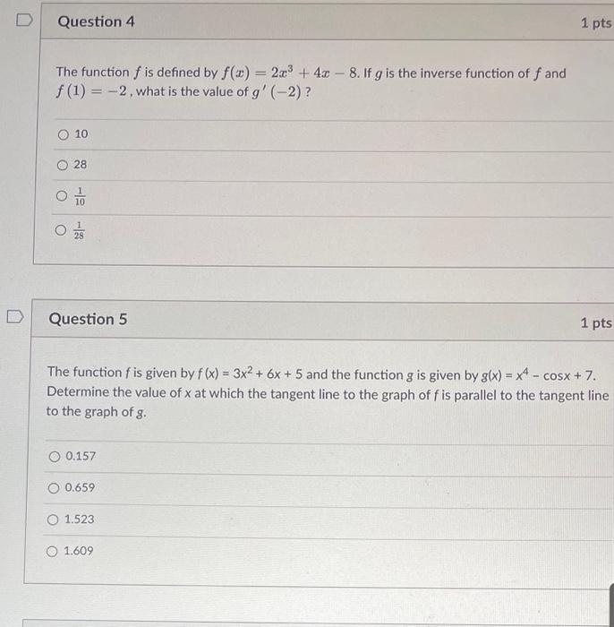 Solved The function f is defined by f(x)=2x3+4x−8. If g is | Chegg.com