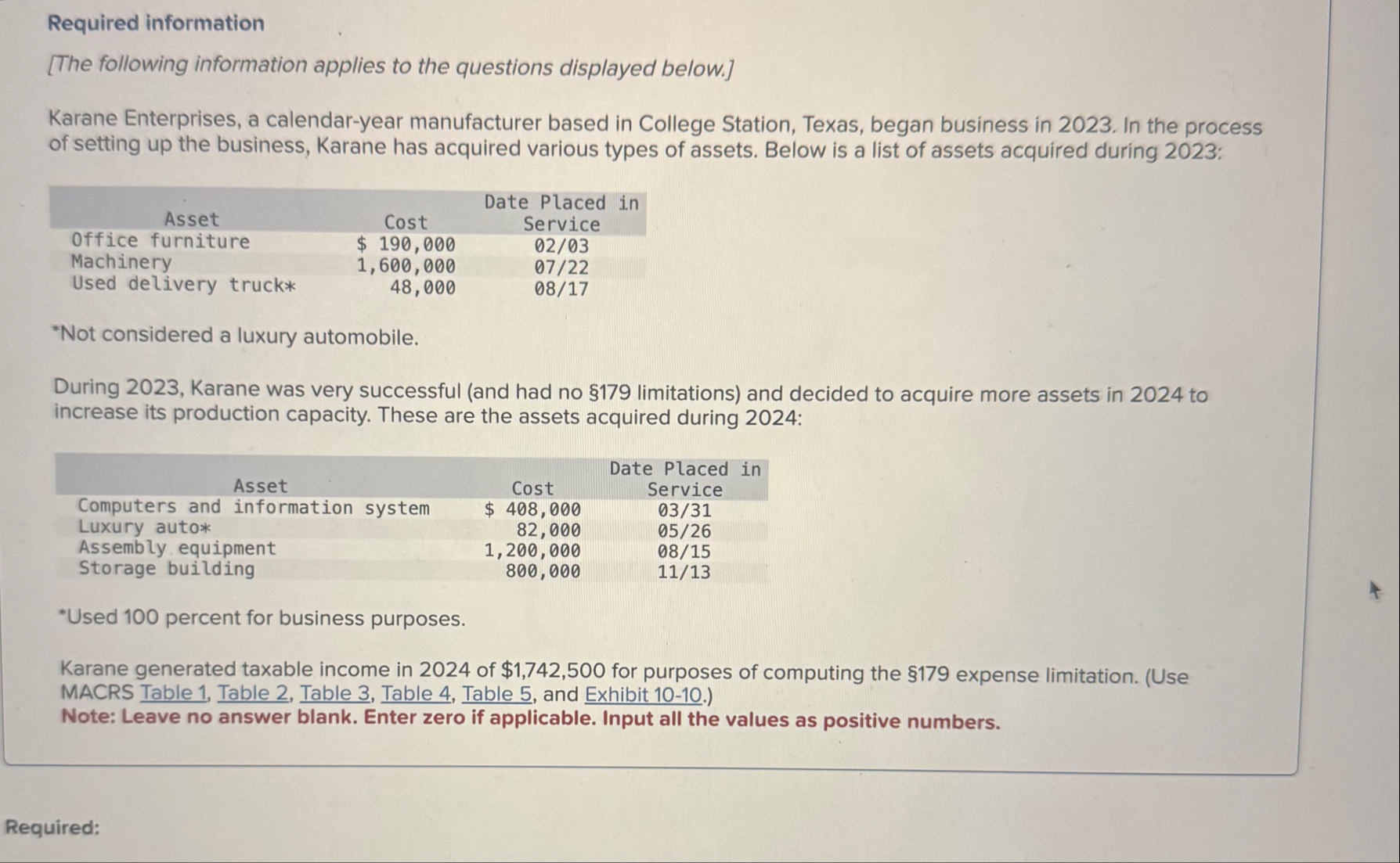 Required information[The following information | Chegg.com