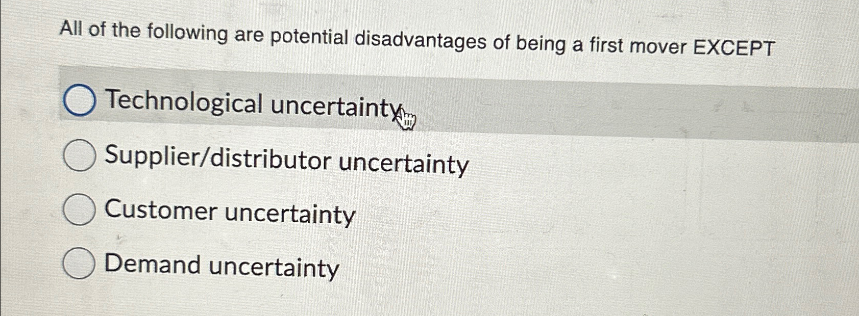 Solved All of the following are potential disadvantages of | Chegg.com