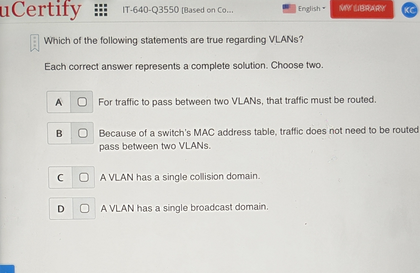 Solved uCertify # IT-640-Q3550 [Based on Co...English -Which | Chegg.com