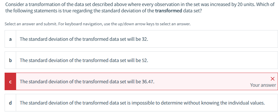 Solved Consider a transformation of the data set described | Chegg.com