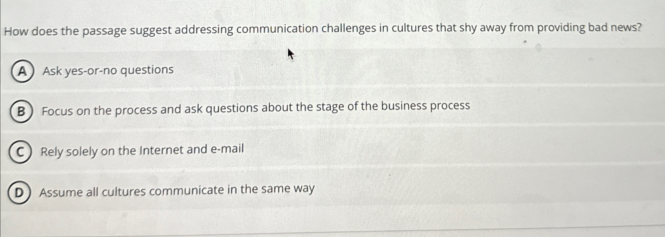 Solved How does the passage suggest addressing communication | Chegg.com